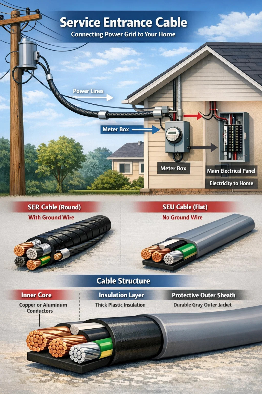 What is a service entrance cable?- Gemwell Electrical Machinery Co., Ltd.